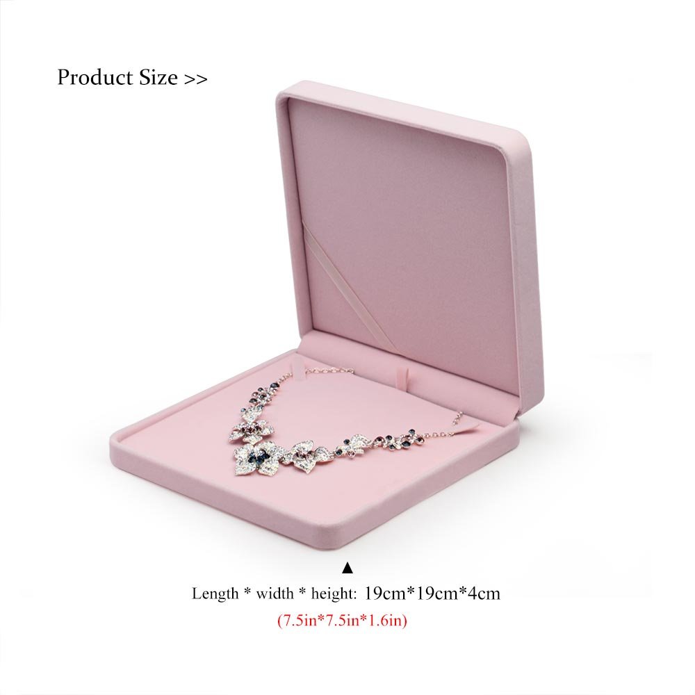 Oirlv Pink Velvet Big Necklace/Pearl Necklace/Chunky Necklace Gift Box ...