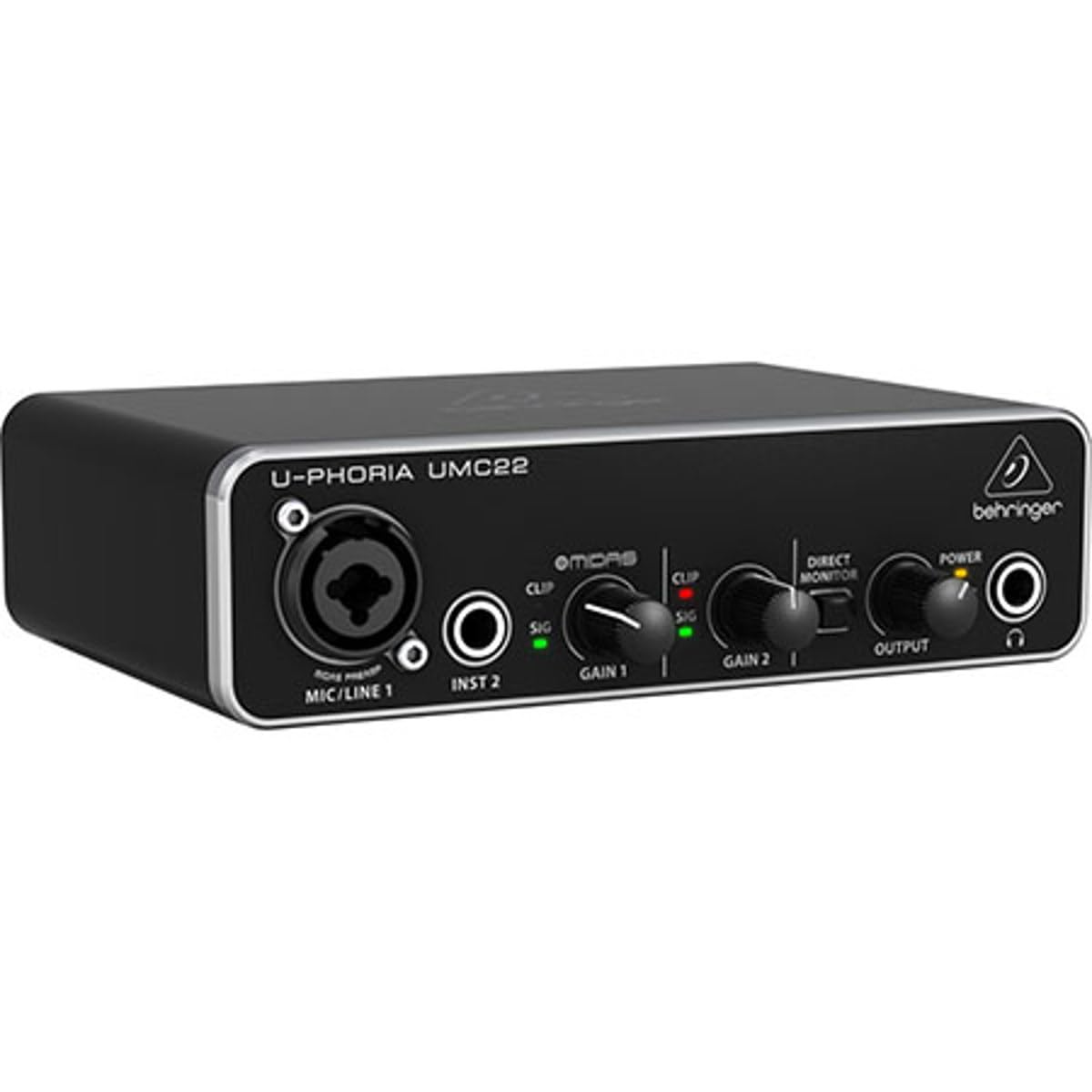 Behringer UMC22 Audiophile 2x2, 48 kHz USB Audio Interface with Midas ...