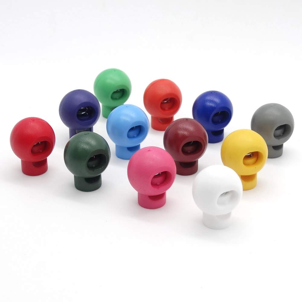 Snapklik.com : 12pcs/Pack Colorful Ball Cord Lock End Stops Round ...