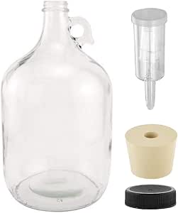 Glass Gallon Jugs 1 Gallon Glass Fermenting Jug With Handle, Stopper ...