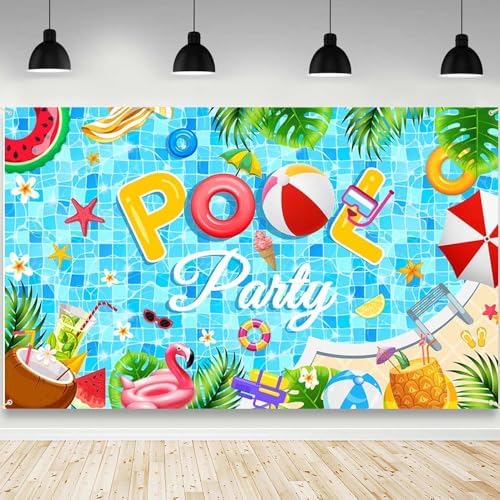 Amazon.com : AIBIIN Pool Party Backdrop Summer Swimming Pool ...