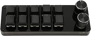 Programmable Keyboard, 10 Keys 2 Knobs Blue Switch Quick Response ...
