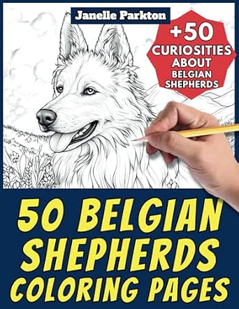 Amazon.com: 50 Belgian Shepherds Coloring Pages Book for Kids and ...