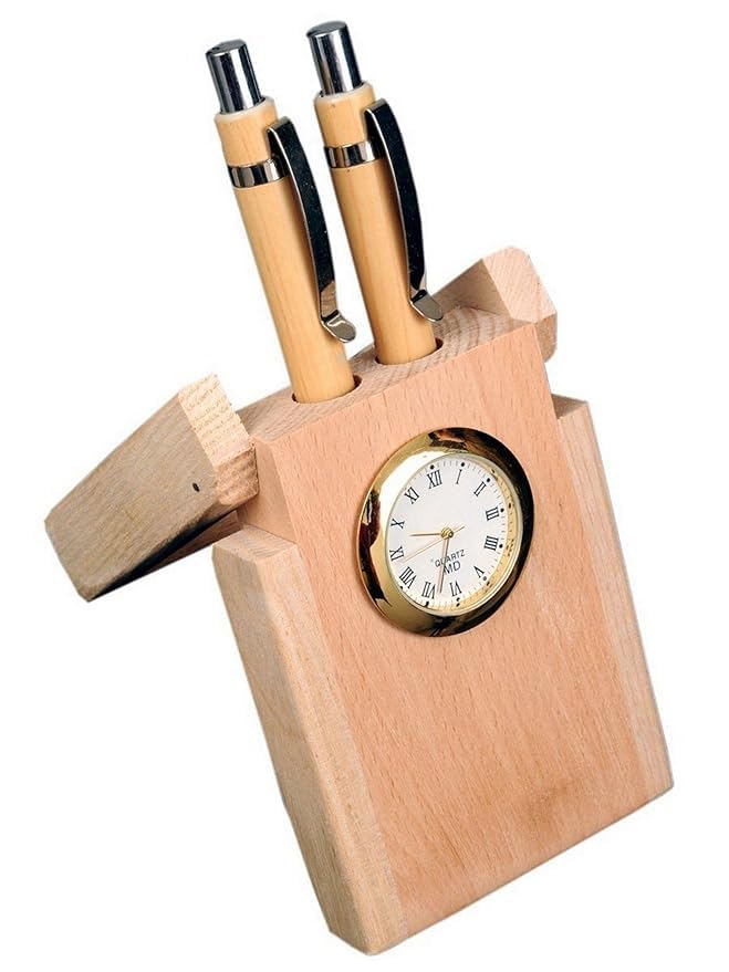 SHIV GANGA EXPORT Wooden Multipurpose Pen Stand for Office Table | Pen ...