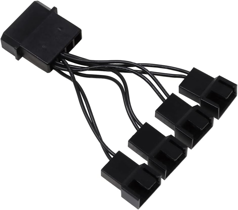 AINEX PWMファン用二股電源リボンケーブル 5cm ブラック CA-097A