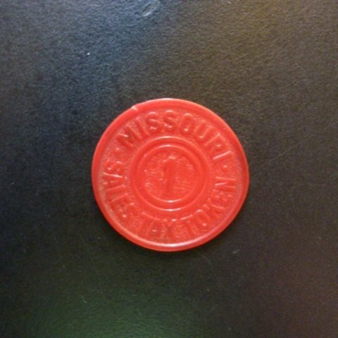1935 Missouri Sales Tax Token - 1 Mil - Red Plastic - Mint Condition ...