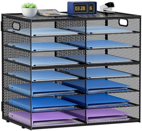 Amazon.com : Marbrasse 8 Tier Desktop Literature Organizer, Mesh Paper ...