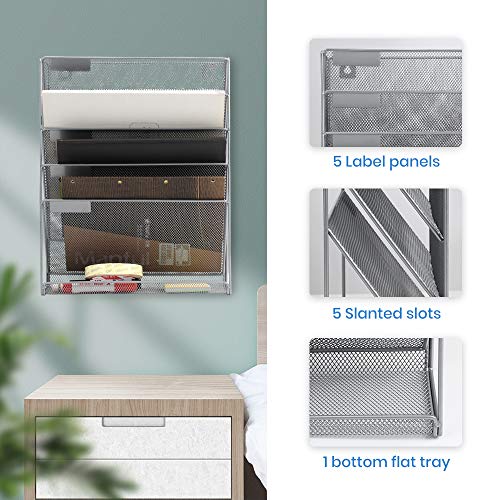 Snapklik.com : Mesh Hanging Wall File Organizer 6 Tier Vertical Mount ...