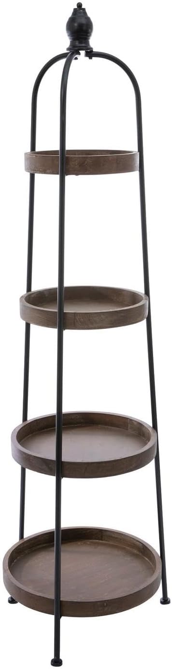 Amazon.com: Hobby Lobby Metal and Wood 4-Tier Round Tray Shelf, 66.25 ...