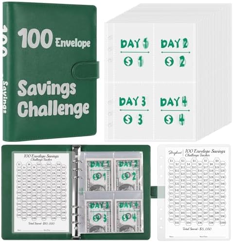 Amazon.com : 100 Envelopes Challenge Binder, A5 Money Saving Budget ...
