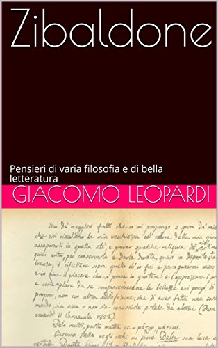 Zibaldone: Pensieri di varia filosofia e di bella letteratura eBook ...