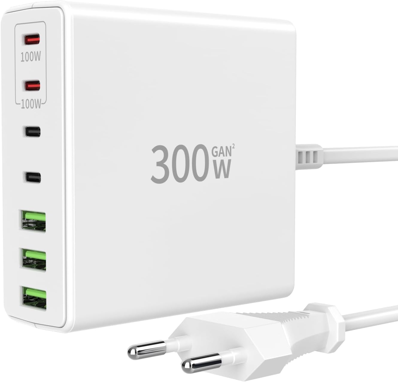 FeinTech NLG00165 USB Ladegerät Mehrfach 4 Port 65W Netzteil mit 2X USB ...