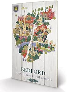 Amazon.com: Pyramid International Bedford Wood Print, Multi-Colour, 45 ...