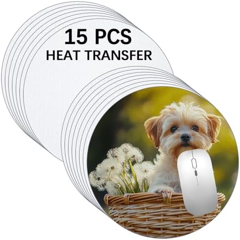 Amazon.com: 15 PCS White Mouse Pad for Heat Press Printing, White Round ...