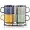 Amazon.com: Adewnest Stackable Coffee Mugs with Rack: 13 oz Stacking ...