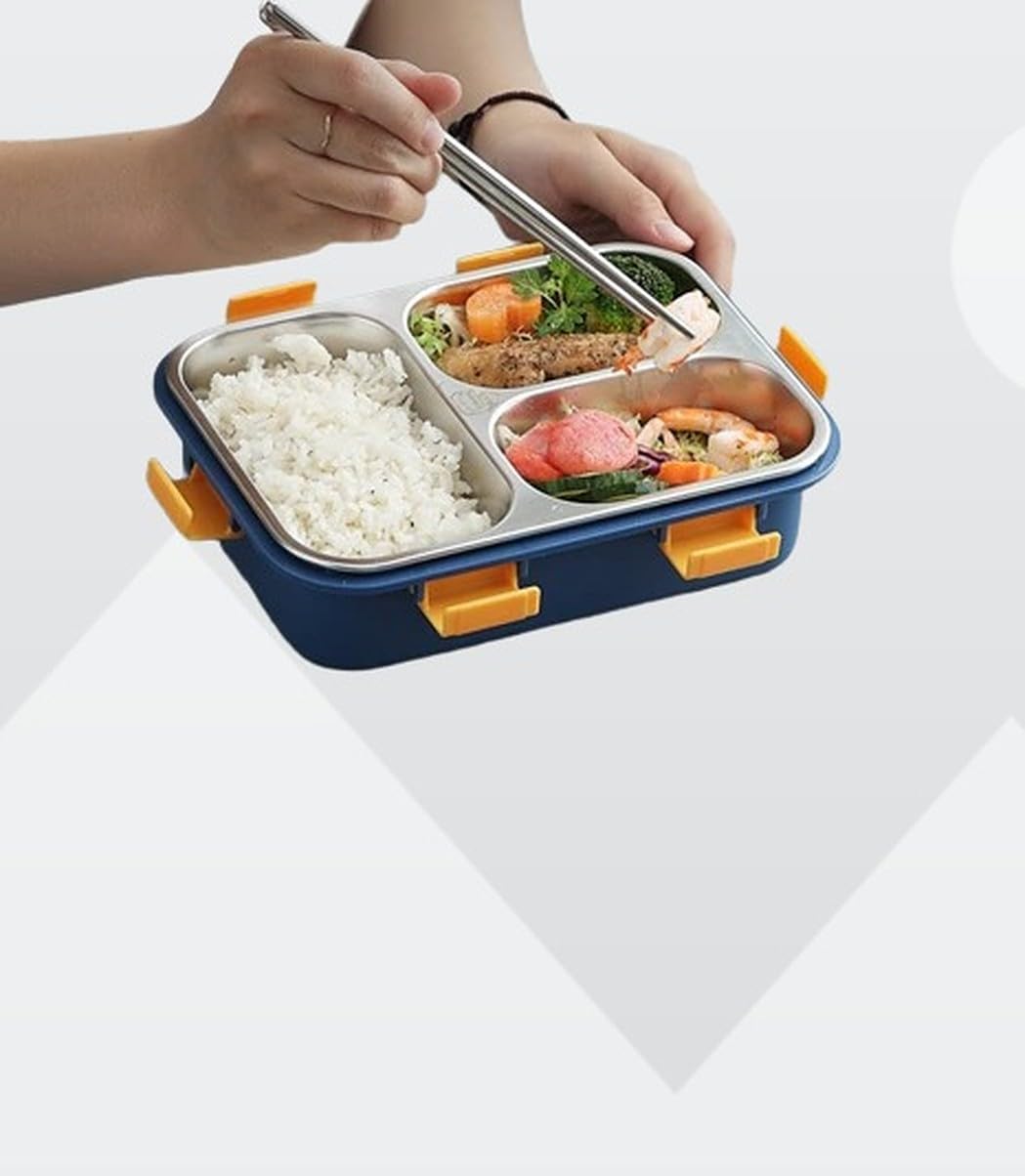 Buy HOMEDRIP® Lunch Box for Kids, 3 Compartment Insulated Stainless ...