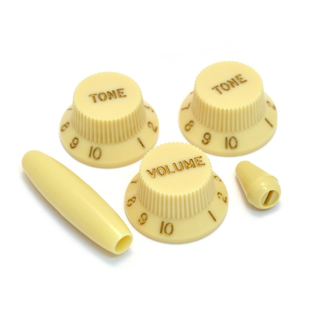 Amazon.com: Allparts Stratocaster Knob Set - Cream : Musical Instruments