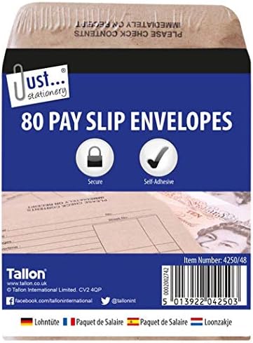 80X Quality Wage Slip Packet/Dinner Money Envelopes Brown Manilla Self ...
