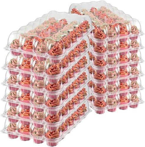 Amazon.com: Premium Clear Plastic Stackable Cupcake Containers, Set of ...