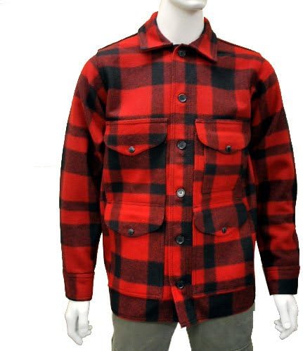 Amazon | (フィルソン)FILSON 10043 シングル マッキーノ クルーザー ウールジャケット Red/Black レッド× ...