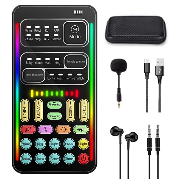 ZORBES® Portable Voice Changer, 2rd Generation Live Sound Card, Sound ...