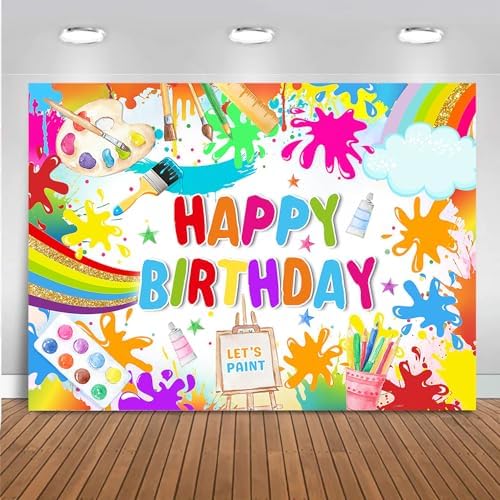 Amazon.com : Mocsicka Art Paint Birthday Party Decorations Kids Paint ...