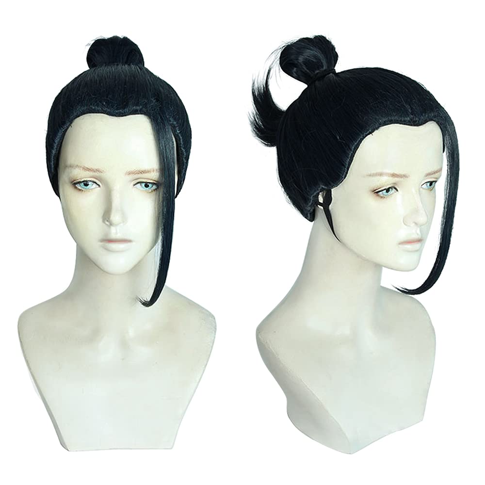 Amazon.com: magic acgn Black hair tied up Cosplay Anime Wig Costume ...
