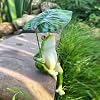 Amazon.com: OwMell Frog Statue for Garden, Green Frog Figurine for ...