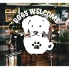 Dogs Welcome Window Sticker for Coffee Shops, Restaurants, and Pubs ...