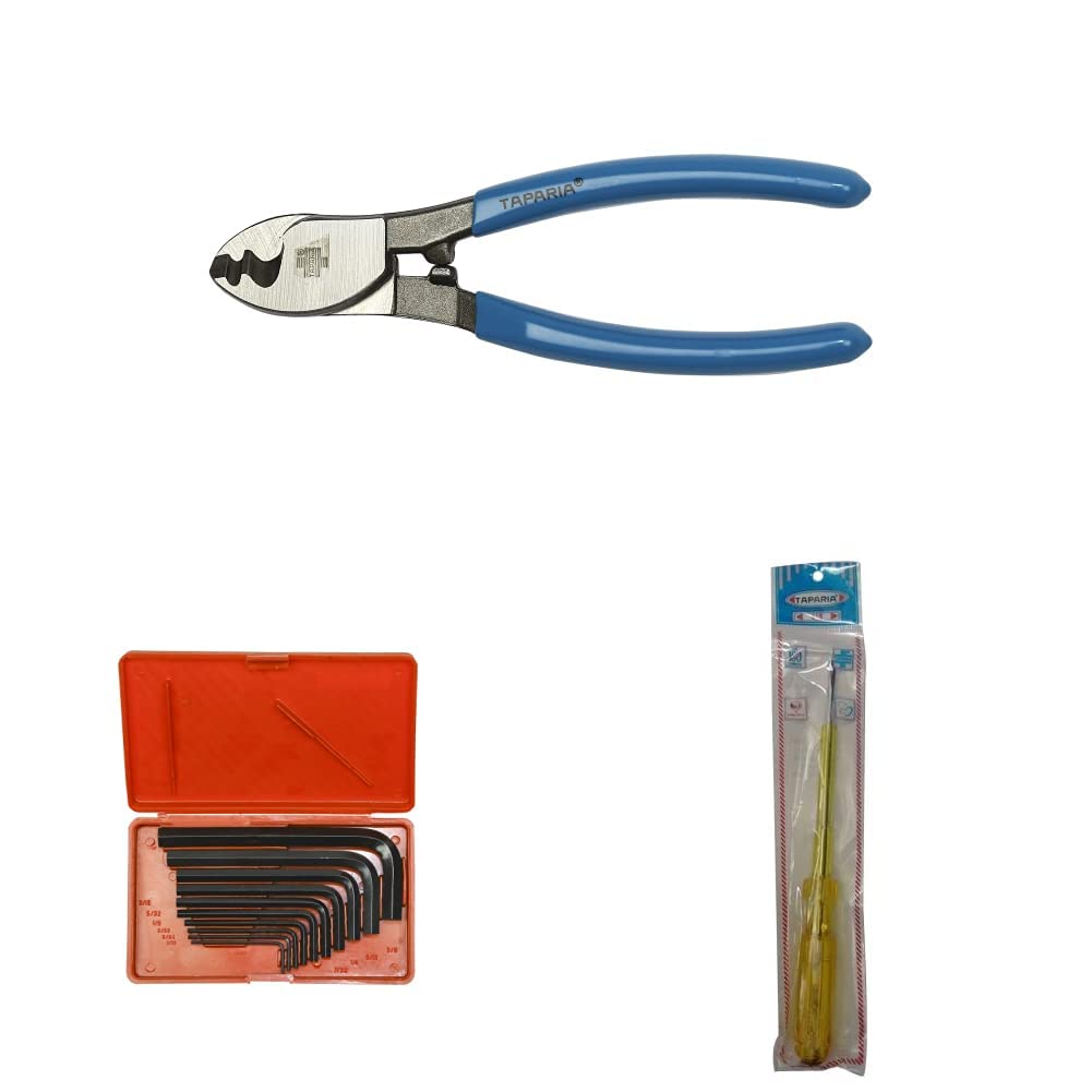 Taparia CC-06 Cable Cutters, Blue & Silver&Taparia KI10V Allen Key Set ...