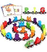 Amazon.com: Helsort 27 PCS Magnetic Wooden Alphabet Train Set, ABC ...