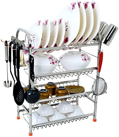 Q13® Stainless Steel Dish Rack for Kitchen Wall Mounted stend | Utensil ...
