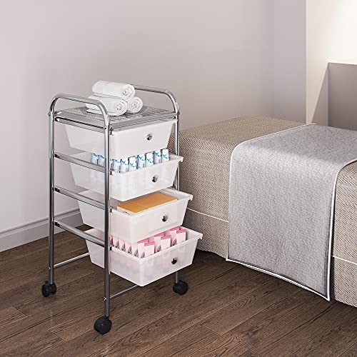 Snapklik.com : Yaheetech 4 Drawers Cart Rolling Plastic Storage Cart ...