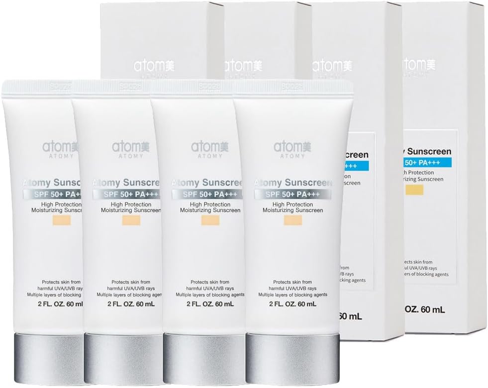 Amazon.com: Atomy Sunscreen 2 FL.OZ. 60ml (Beige) x 4 Set, Korean Sun ...