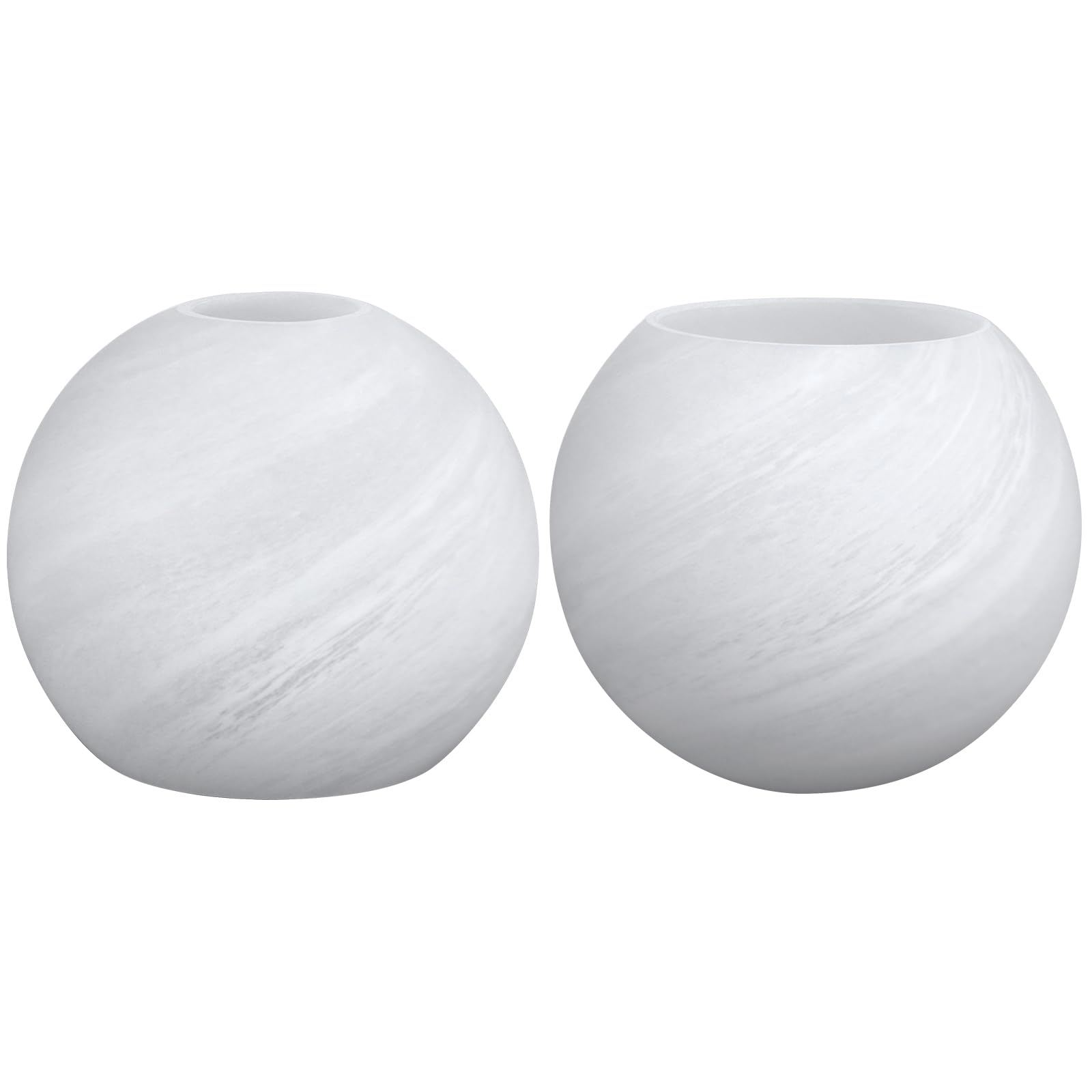 Rivqahra 2 Pack Alabaster White Glass Globe Shade Replacement Globe ...