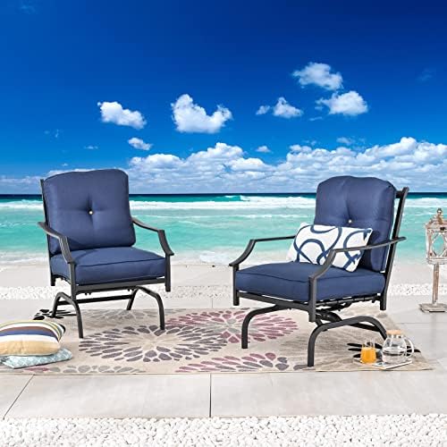 Amazon.com: Top Space Rocking Patio Chairs Outdoor Metal Furniture ...