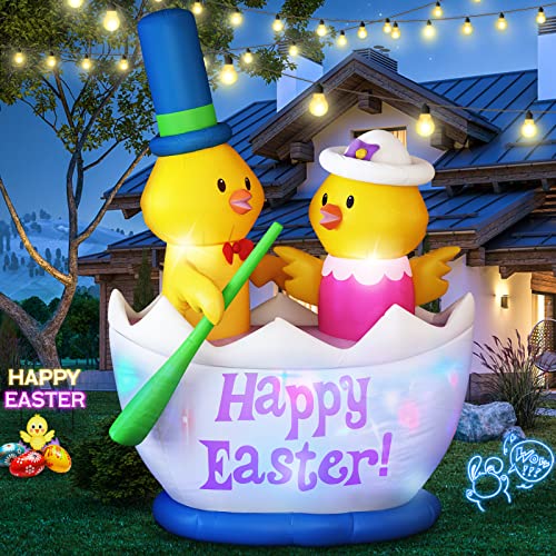 Snapklik.com : Danxilu 6 Foot Easter Inflatable Two Chicks Boating ...