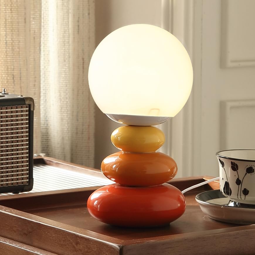 Mgchayoli Aesthetic Cute Small Lamp Modern Orange Cool Funky Stacked ...