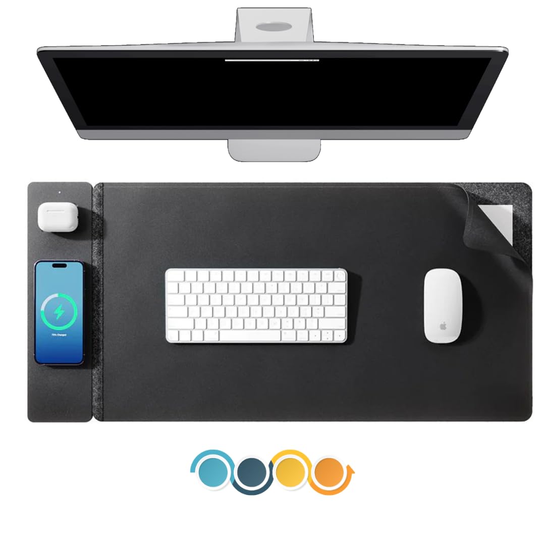 Premium Desk Mat, Magnetic Charging, Office equiptment, Gaming ...