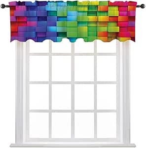 Amazon.com: LIGUTARS Valance, Colorful Valances Curtains for Living ...