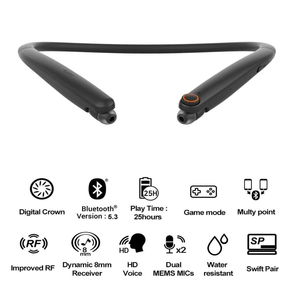 Snapklik.com : Flex 800, Bluetooth Retractable Neckband, Around The ...