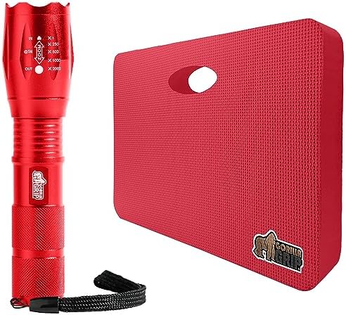 Amazon.com: Gorilla Grip Flashlight and Kneeling Pad, Small Flashlight ...