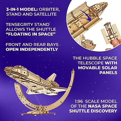 UGEARS NASA Space Shuttle Discovery – Wooden Models to Build for Adults ...