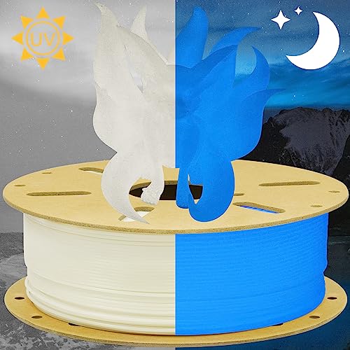 MKOEM Glow in Dark Blue PLA 3D Filament, 1KG Glowing in Dark Luminous ...