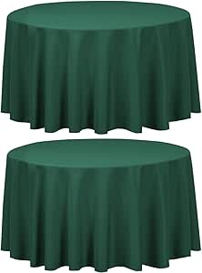 Amazon.com: LTC LINENS 2 Pack 120 Inch Round Tablecloths Hunter Green ...