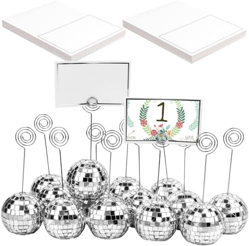 Amazon.com: 75 Pcs Disco Ball Table Number Holders, Mirror Ball Place ...