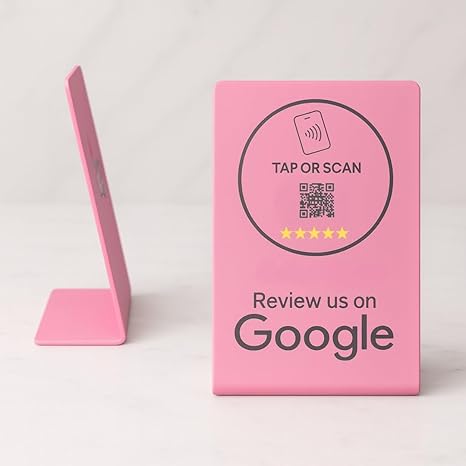 Amazon.com: TAPro Google Review Stand - Smart NFC & QR Code Review Pink ...