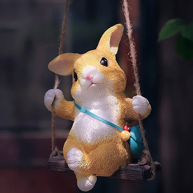 Buy The Decorshed Rope Swinging Decoration Rabbit Ornament Tree Garden ...