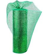 Amazon.com: HUIHUANG Emerald Green Deco Mesh 10 inch Deluxe Wide Foil ...