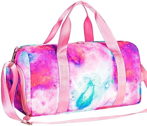 Amazon.com | Kids Duffle Bag for Girls, Travel Tote Bag with Shoe ...